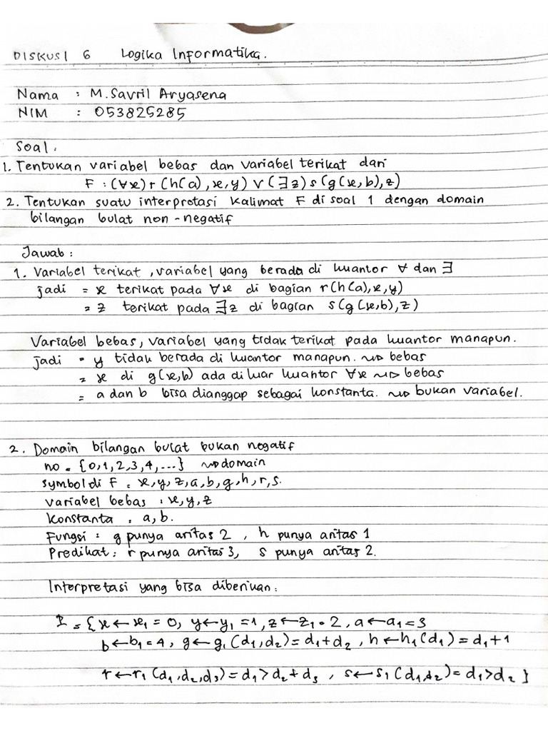 Diskusi 6 Logika - VRL | PDF