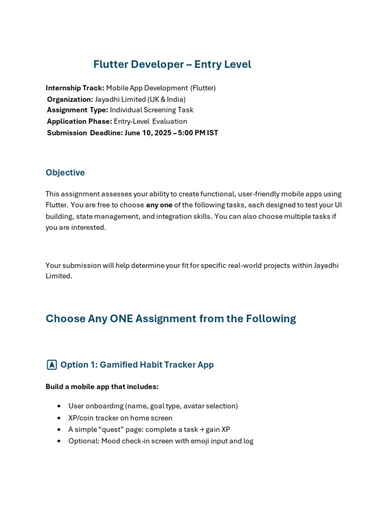 Flutter Developer - Entry Level - 250607 - 120328 | PDF | Mobile App | Computing