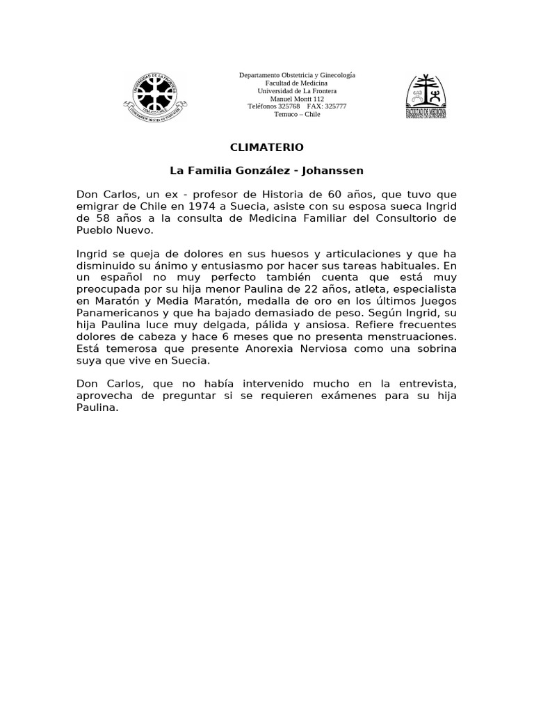 CASO 4 - Climaterio ONCO | PDF | Menopausia | Osteoporosis