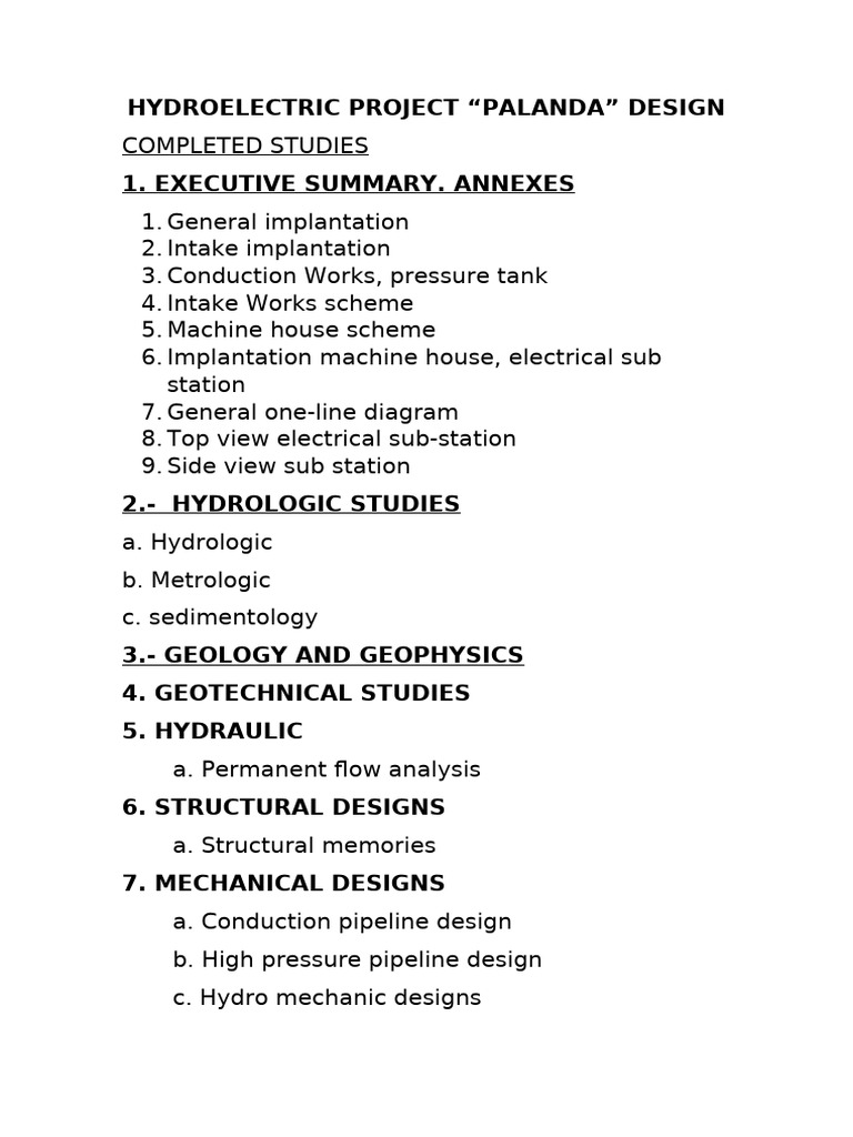 Palanda Hydroelectric Project Design Report | PDF | Tunnel ...
