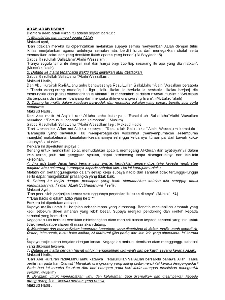 Adab Usrah Pdf 