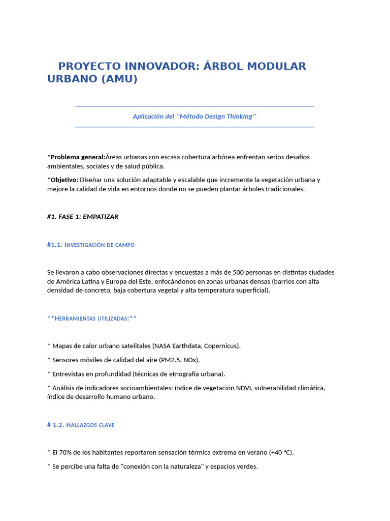 PROYECTO Basado en Metodo Desing Thinking | PDF | Entorno natural | Agua