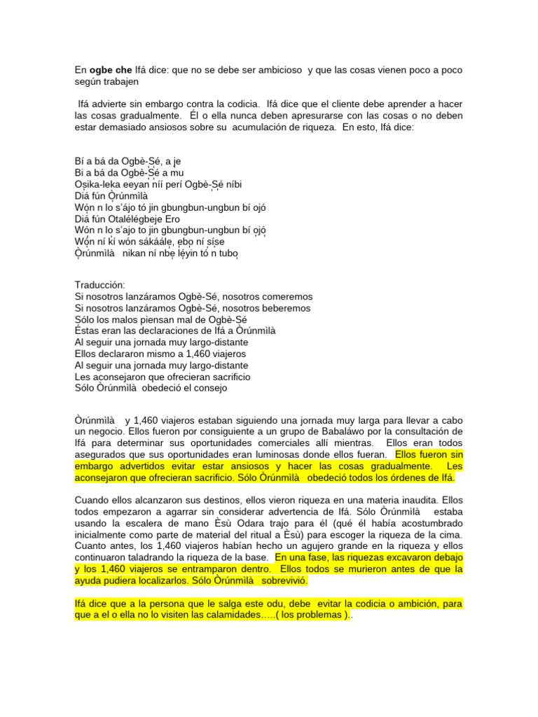 Ogbe Osé | PDF | Religiones religiosas