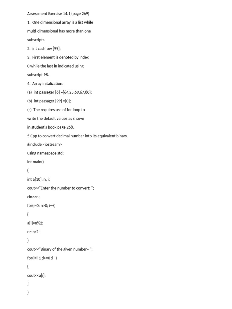 Assessment Exercise 14 | PDF