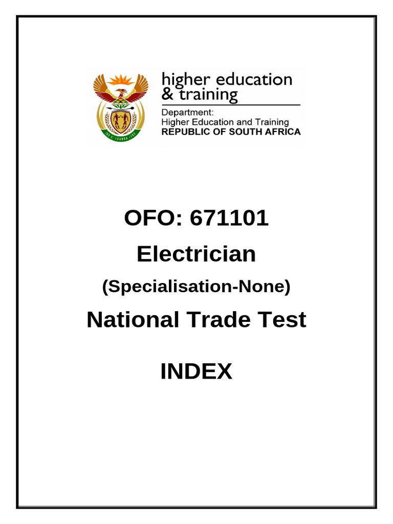 Electrician Trade Test Index | PDF | Electrician | Apprenticeship