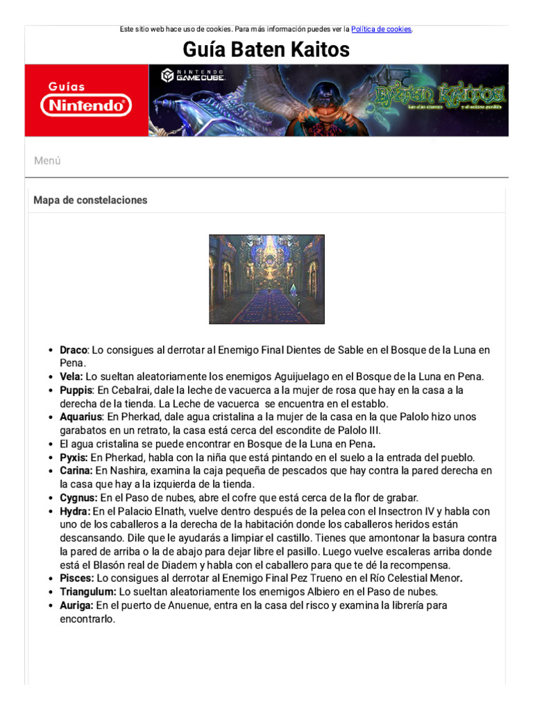 Guía de constelaciones en Baten Kaitos | PDF | Agrupaciones estelares ...
