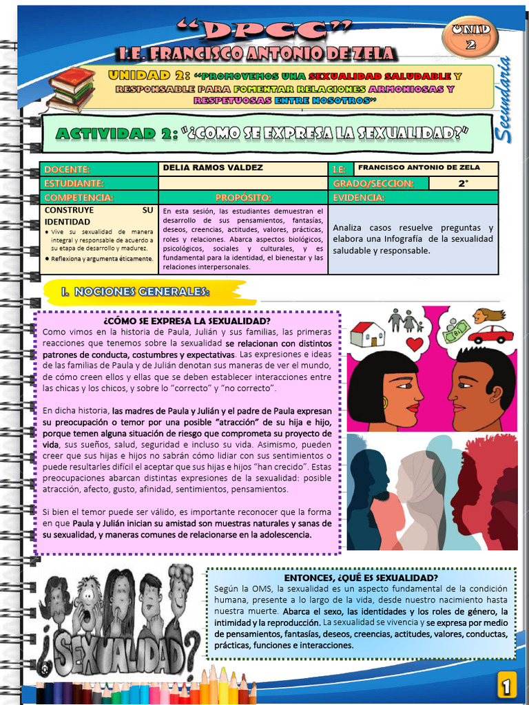 2do DPCC FICHA DE ACTIVIDAD 2 UNID 2 | PDF | La sexualidad humana | Sicología