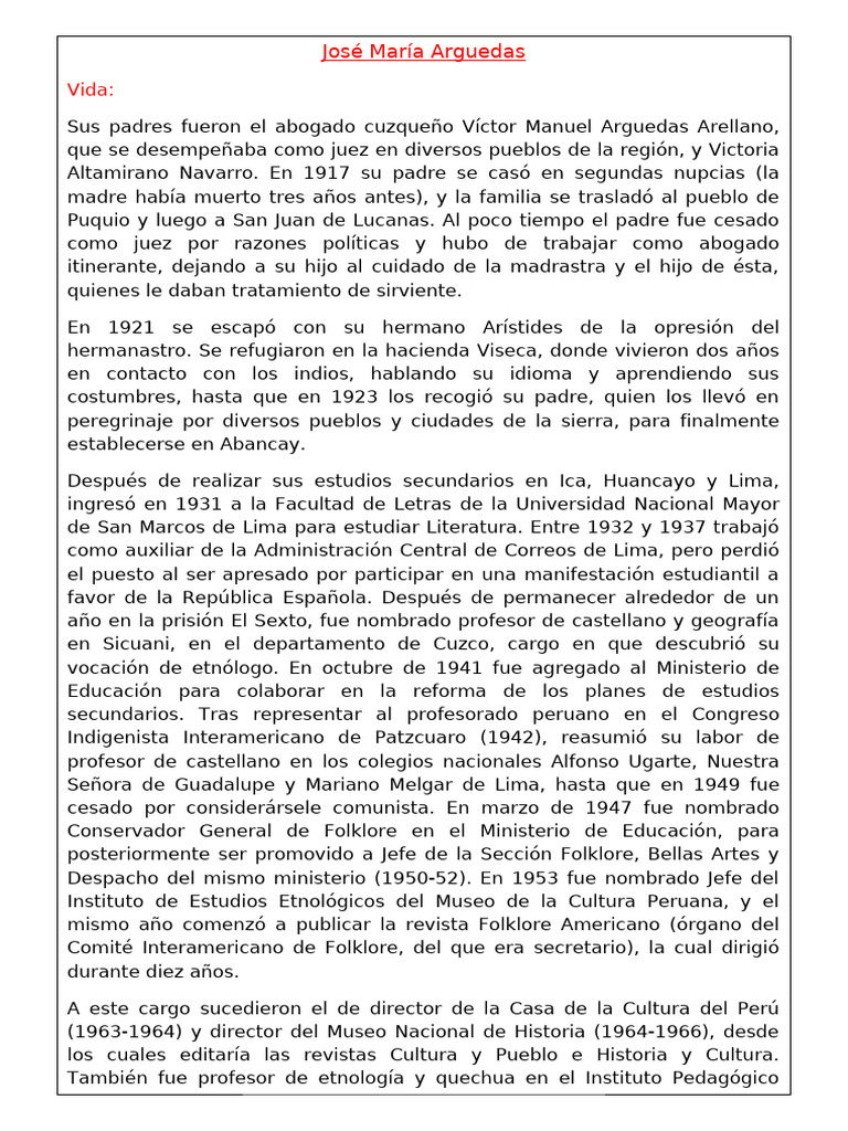 José María Arguedas | PDF