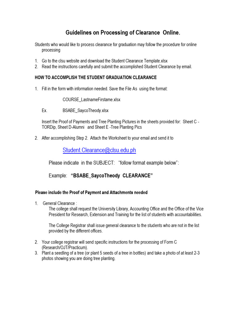 Procedure in Processing of Student Graduation Clearance | PDF ...