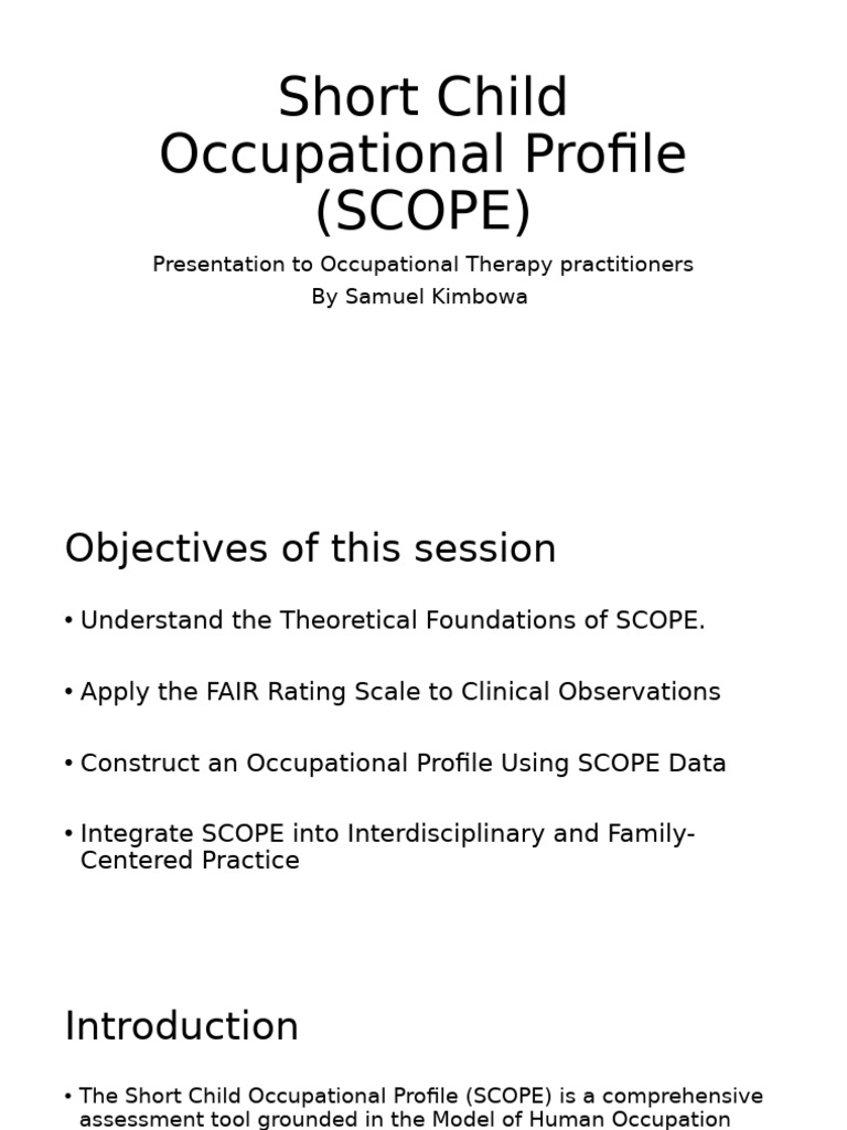 Short Child Occupational Profile Overview | PDF | Occupational Therapy ...