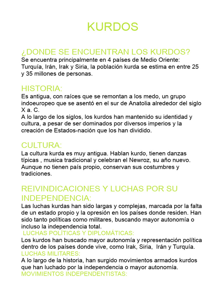 Historia y luchas del pueblo kurdo | PDF | Kurdos | Kurdistán