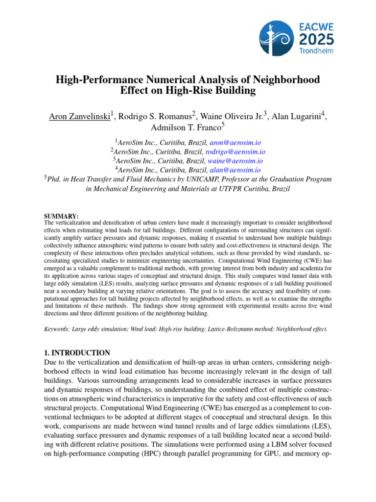 High-Performance Numerical Analysis of Neighborhood Effect On High-Rise Building | PDF | Wound ...