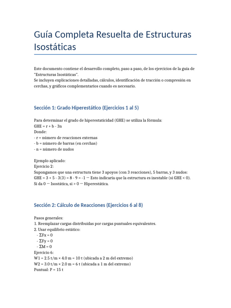 Guia Estructuras Isostaticas Completo | PDF | Braguero | Mecanica clasica