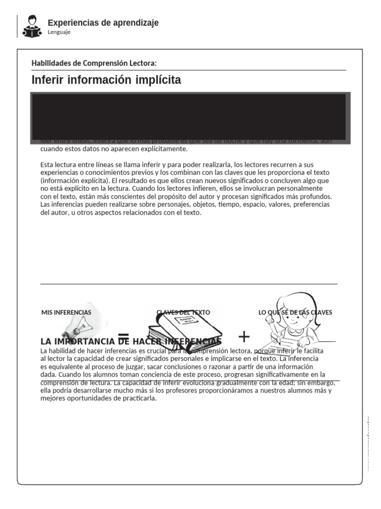 Como Inferir en Un Texto | PDF | Comprensión lectora | Inferencia