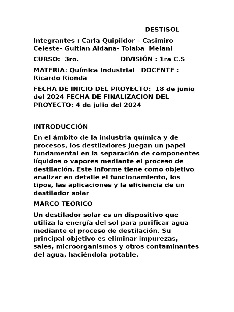 Desti Sol | PDF | Agua | Evaporación