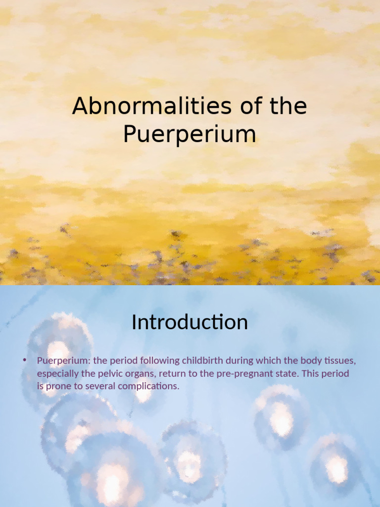 Puerperium Complications Overview | PDF | Postpartum Period | Childbirth