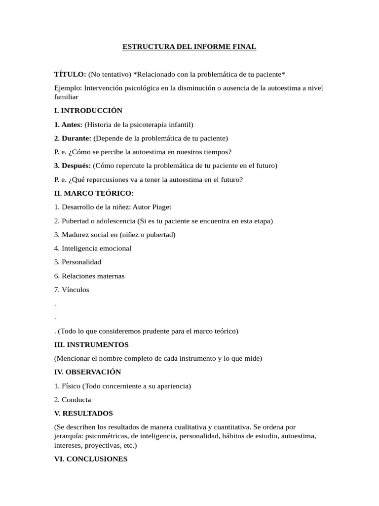 Estructura de Informe Final | PDF