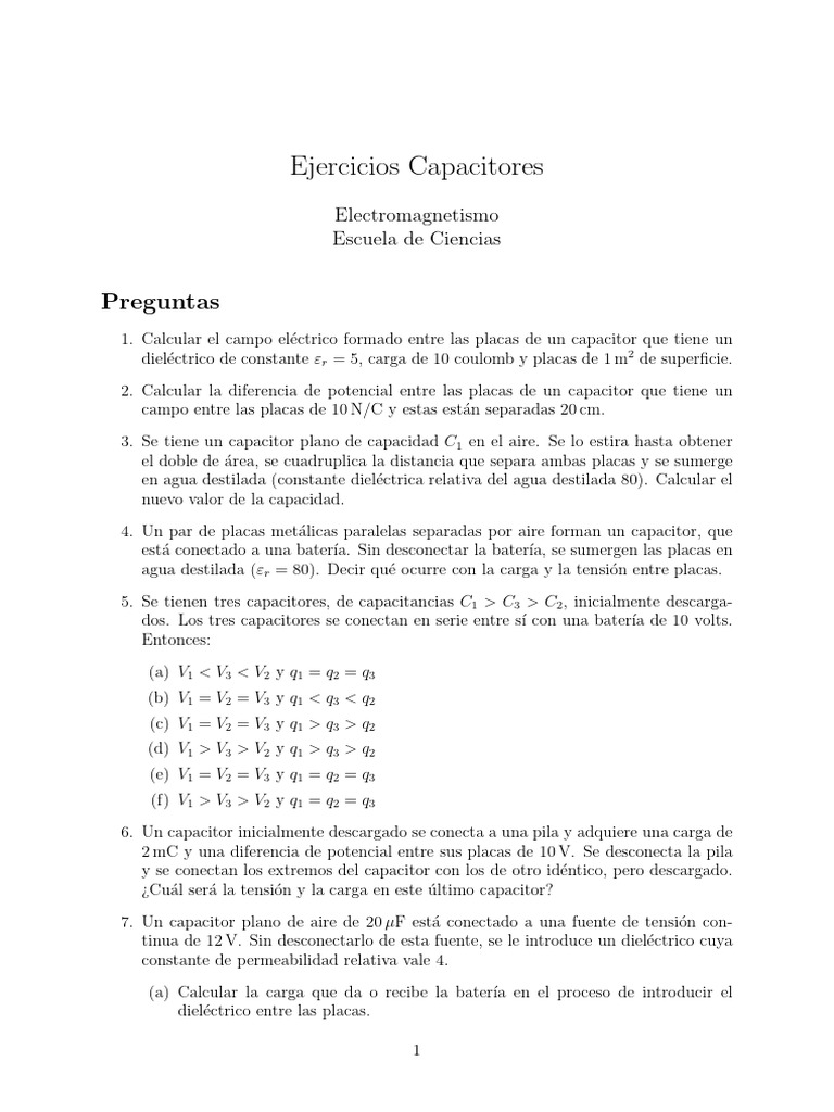 Guia Capacitores | PDF | Condensador | Capacidad