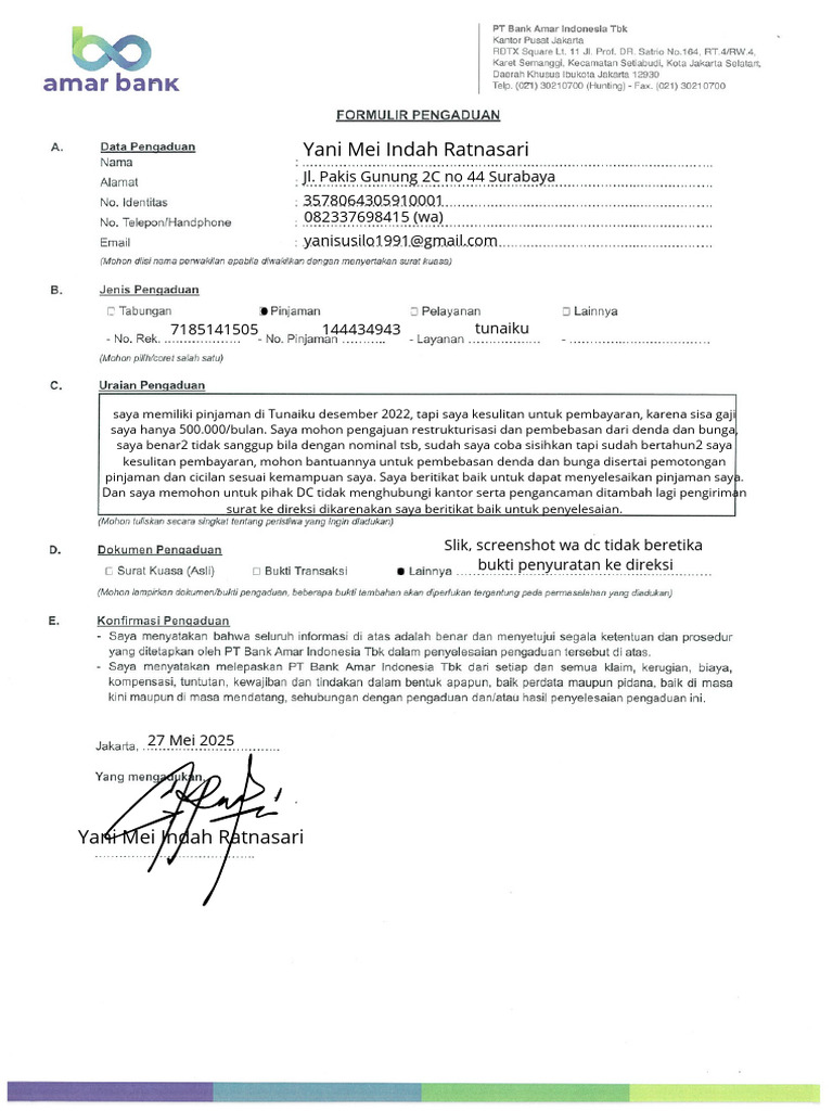 Formulir Pengaduan Tunaiku - PDF 20250528 124618 0000 | PDF