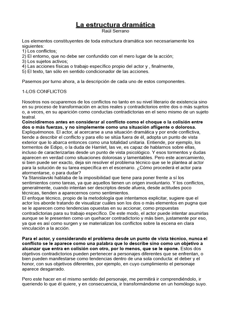 La Estructura Dramática | PDF | Sicología | Actor