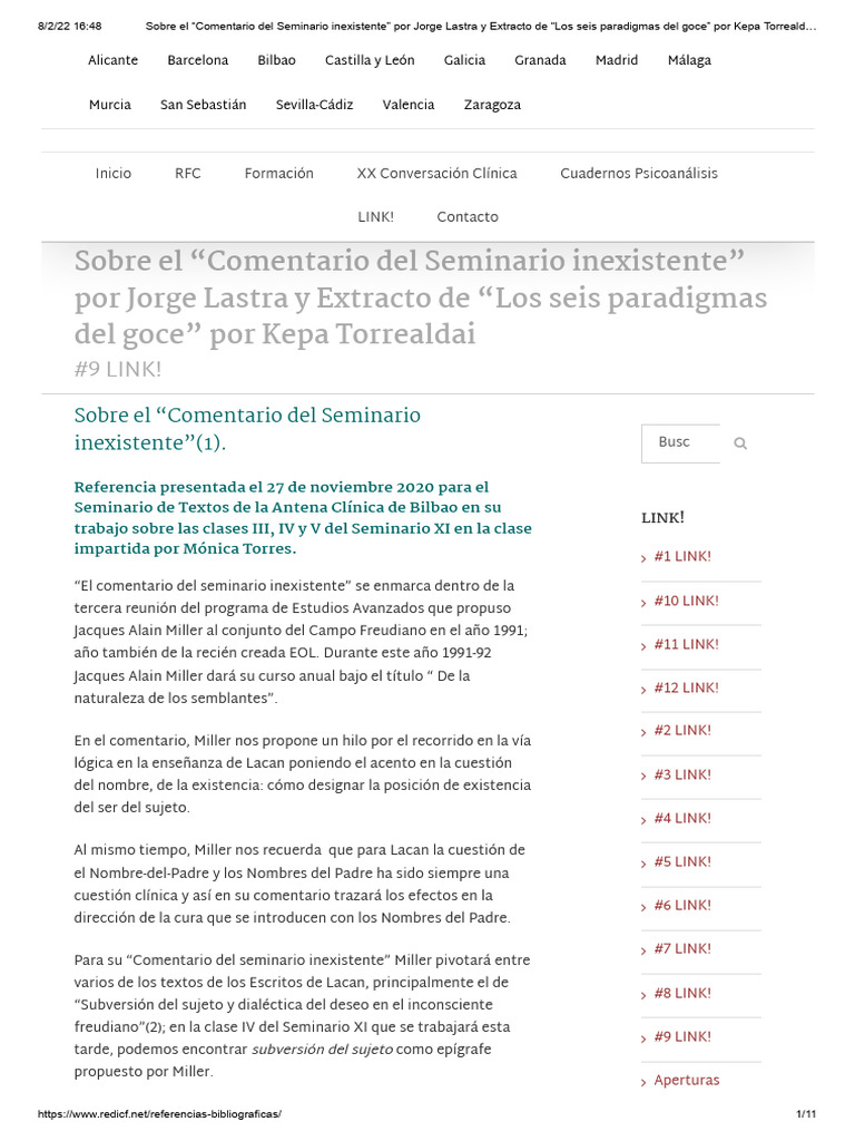 Sobre El "Comentario Del Seminario Inexistente" Por Jorge Lastra y ...
