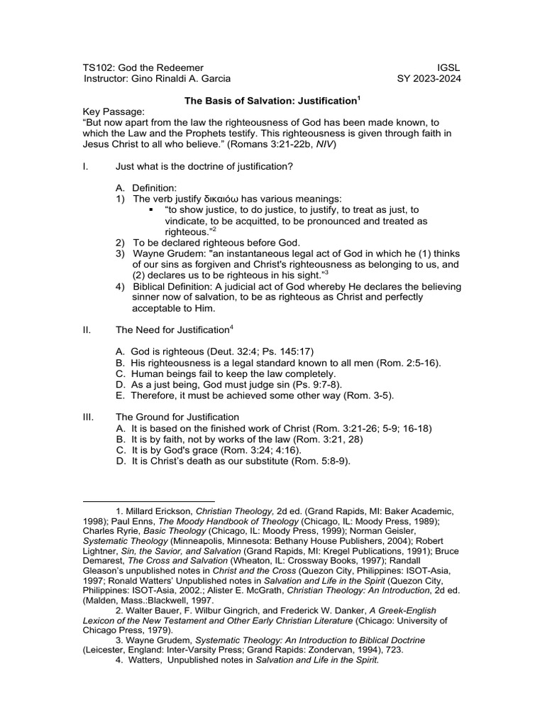 Understanding Justification in Salvation | PDF | Justification ...