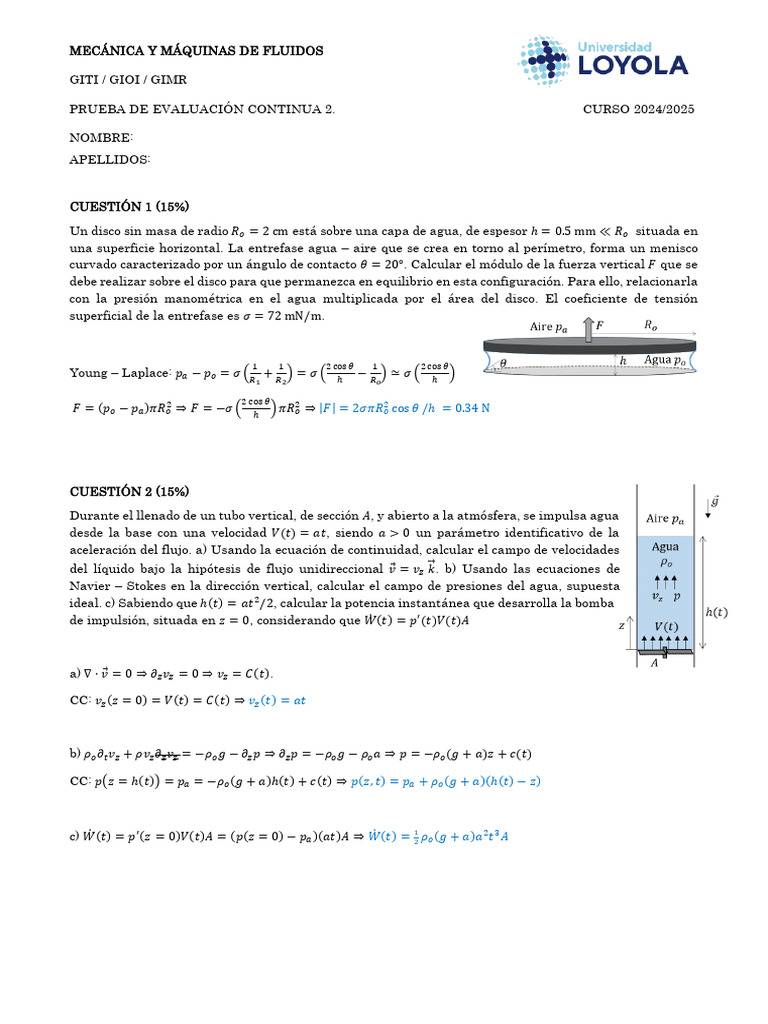 P2 2025 v2 Solucion | PDF | Viscosidad | Presión