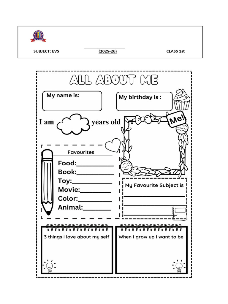Class 1 Holiday Homework 2025-26 | PDF