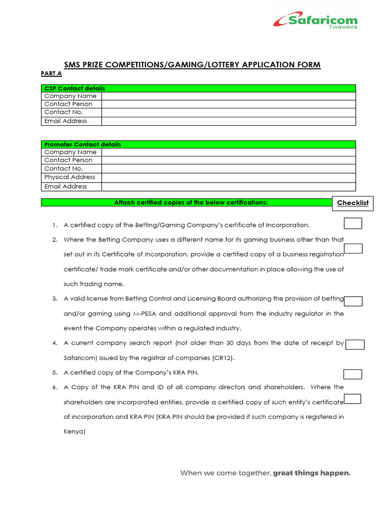 Safaricom SMS Prize Competition Application | PDF | Business