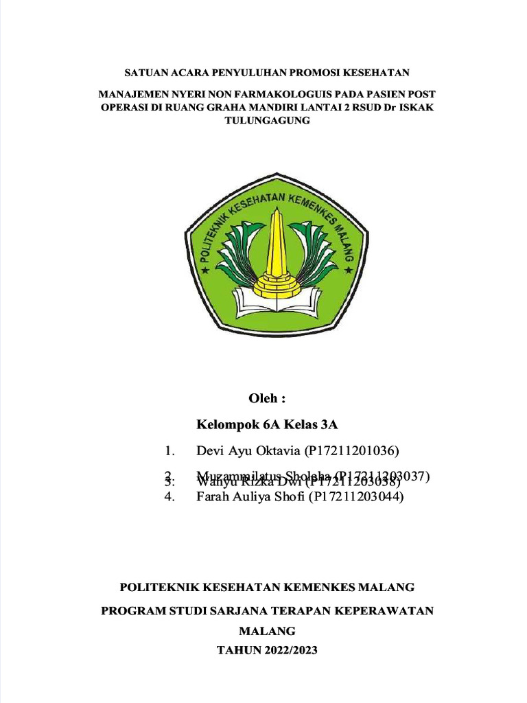 Manajemen Nyeri Non-Farmakologis Pasien Post-Operasi | PDF