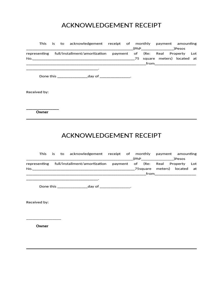 Acknowledgement Recieptttt | PDF