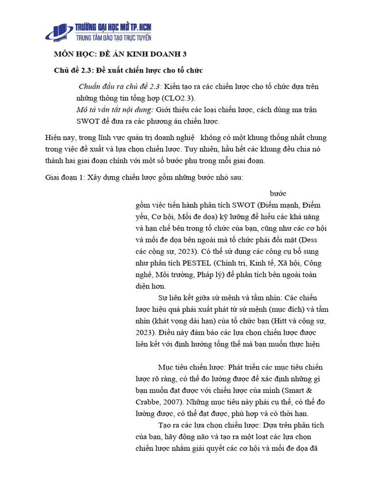 DAKD-C2-CD2.3 Đề xuất chiến lược cho tổ chức_Script | PDF