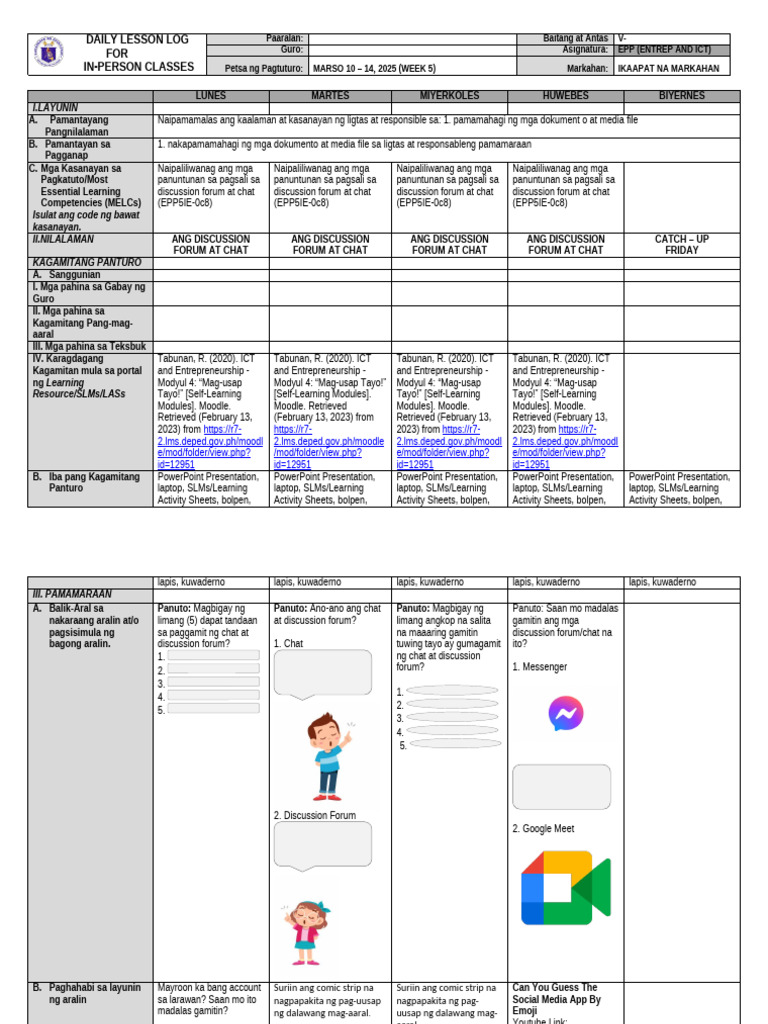 Q4 - Ict - DLL - Week 5 | PDF