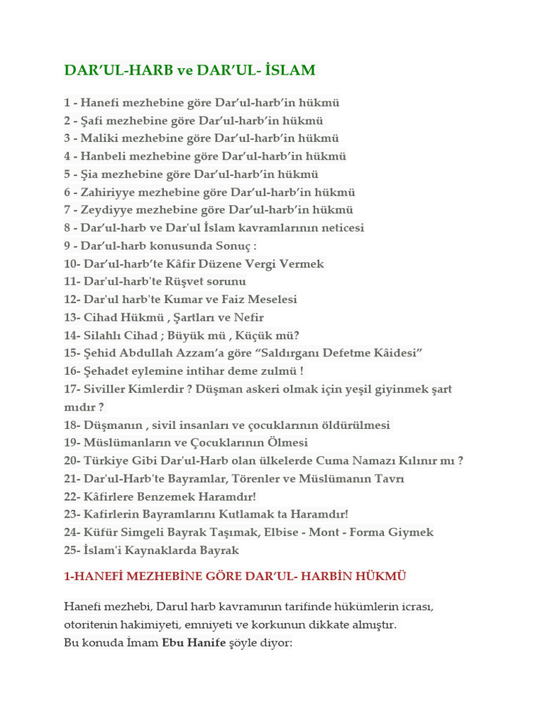 Dar'Ul-harb Ve Dar'Ul - Islam | PDF