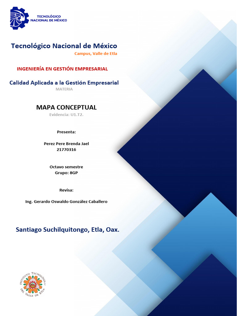 U1 T2 Perez Brenda Mapa Conceptual | PDF | Calidad (comercial) | La satisfacción del cliente