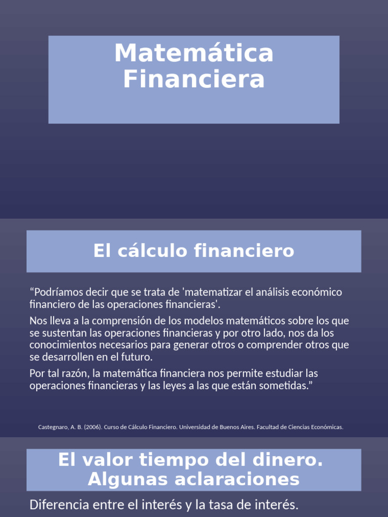 Matemática Financiera | PDF | Interés | Tasas de interés