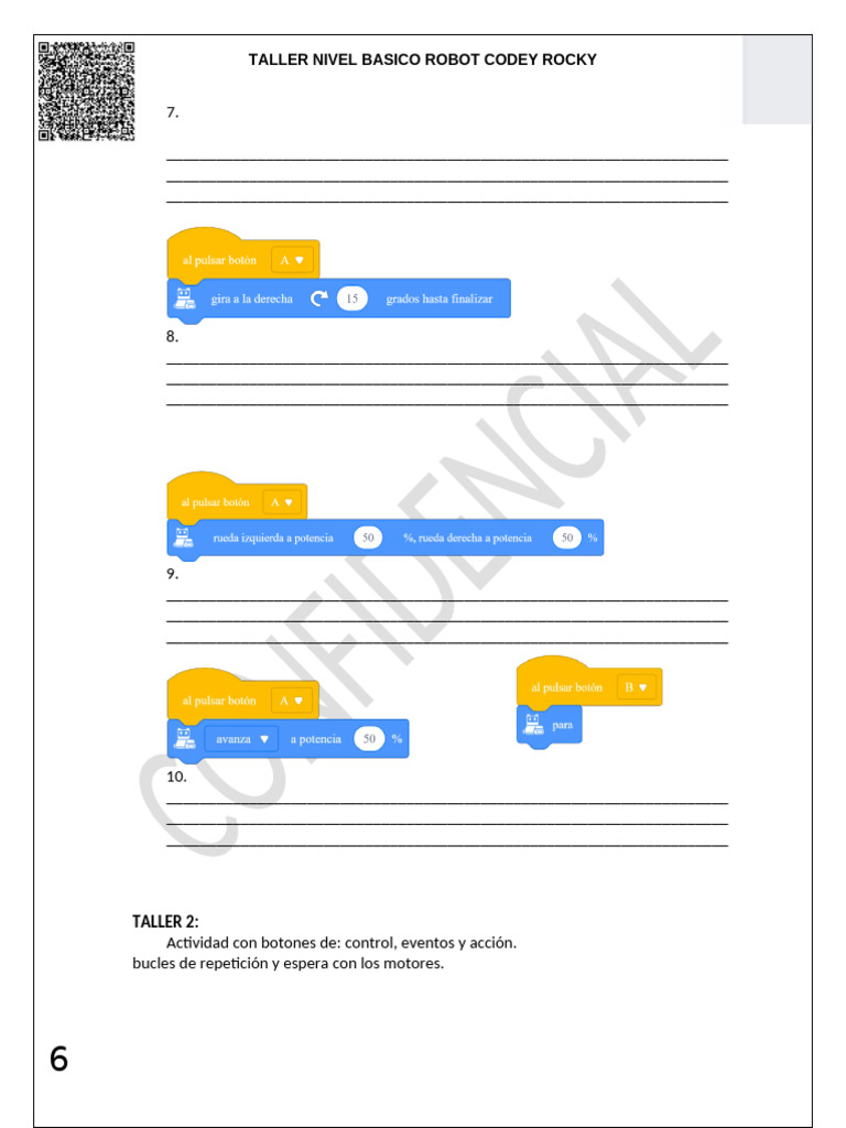 Taller Nivel Basico Robot Codey Rocky | PDF
