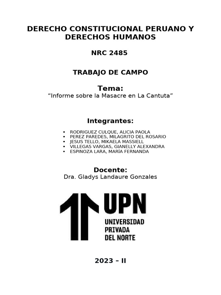Trabajo de Campo - Comparacion Informes La Cantuta | PDF | Perú | Justicia