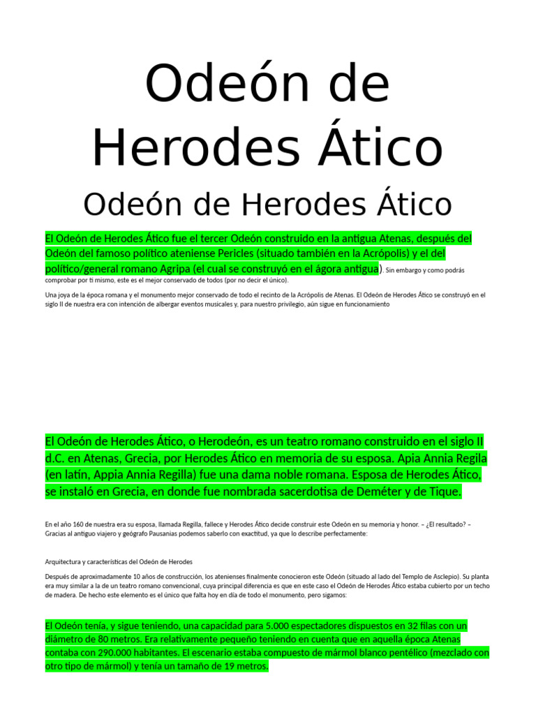 Odeón de Herodes de Ático | PDF