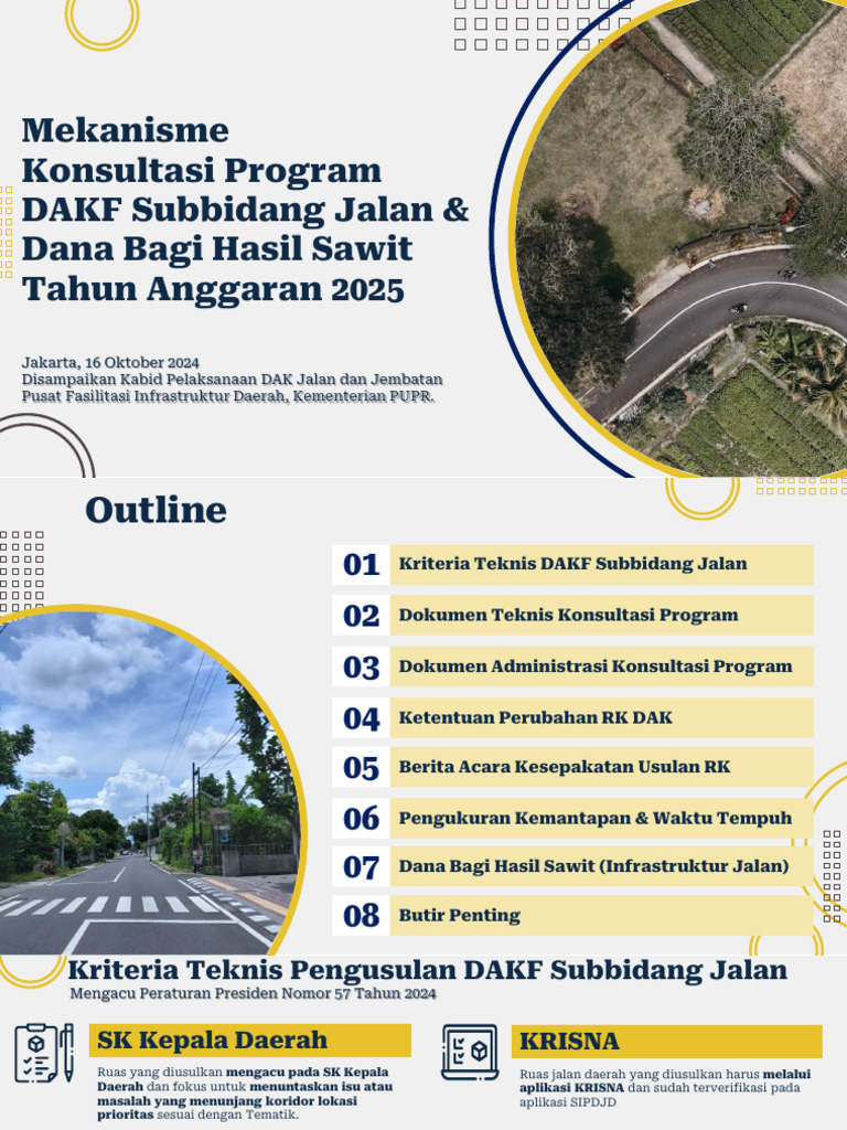 241016 Mekanisme Konsultasi Program DAK Jalan & DBH Sawit TA. 2025 | PDF