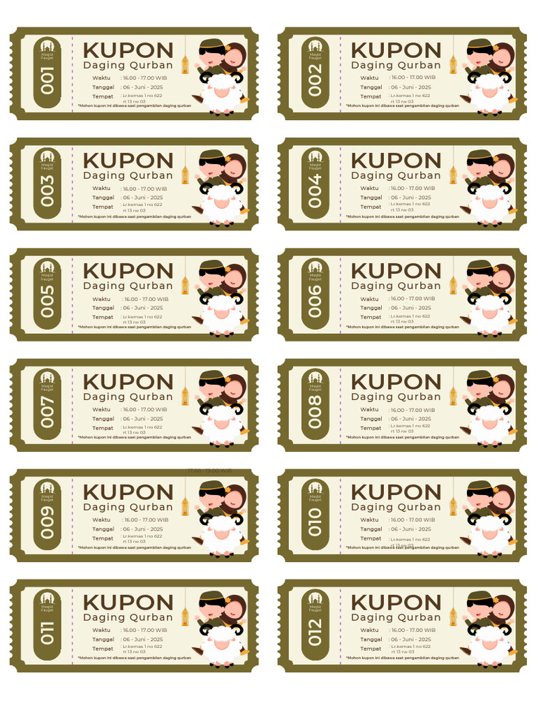 Hijau Simpel Lucu Kupon Daging Qurban Dokumen A4.pdf | PDF