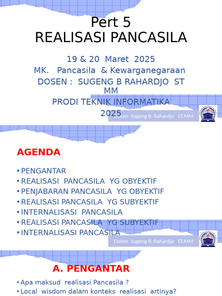 Pert_5_Realisasi__Pancasila__19_&_20_maret_25 | PDF