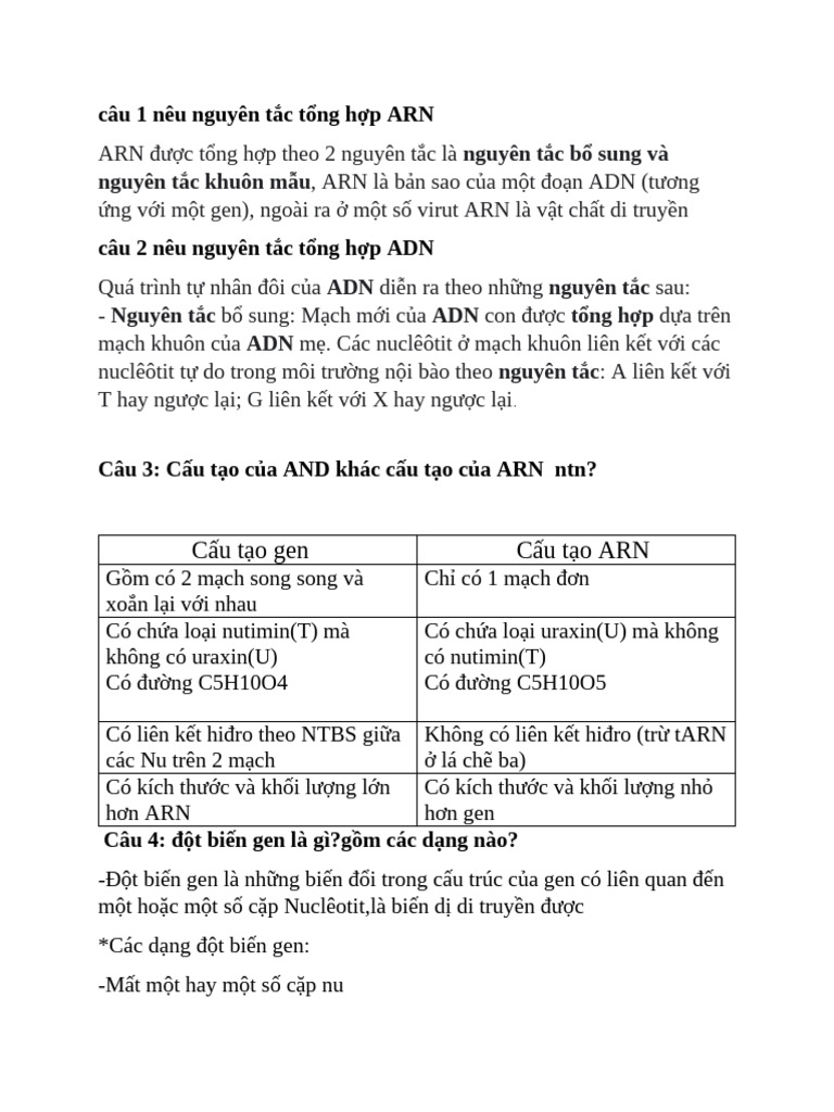 Sinh 1 | PDF