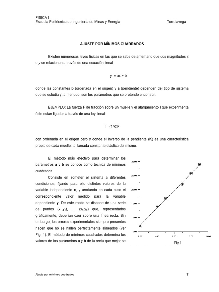 Ajuste Por Minimos Cuadrados | PDF | Mínimos cuadrados | Variable (Matemáticas)