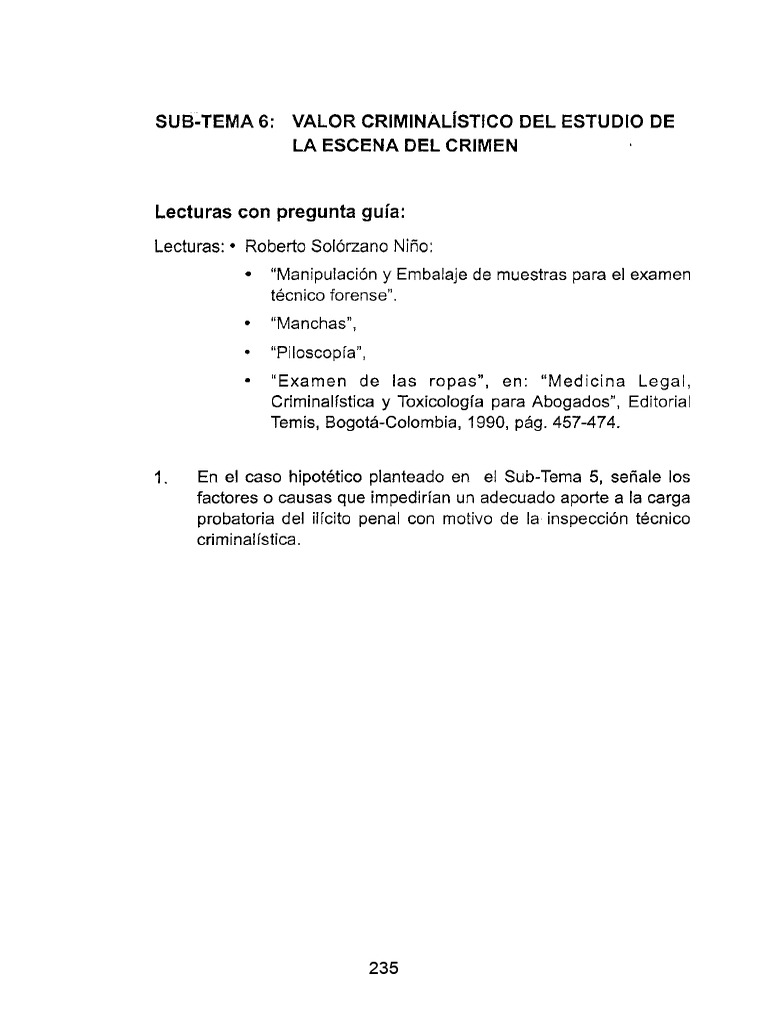 Valor Criminalistico Del Estudio de La Escena Del Crimen | PDF | Pelo | Sangre