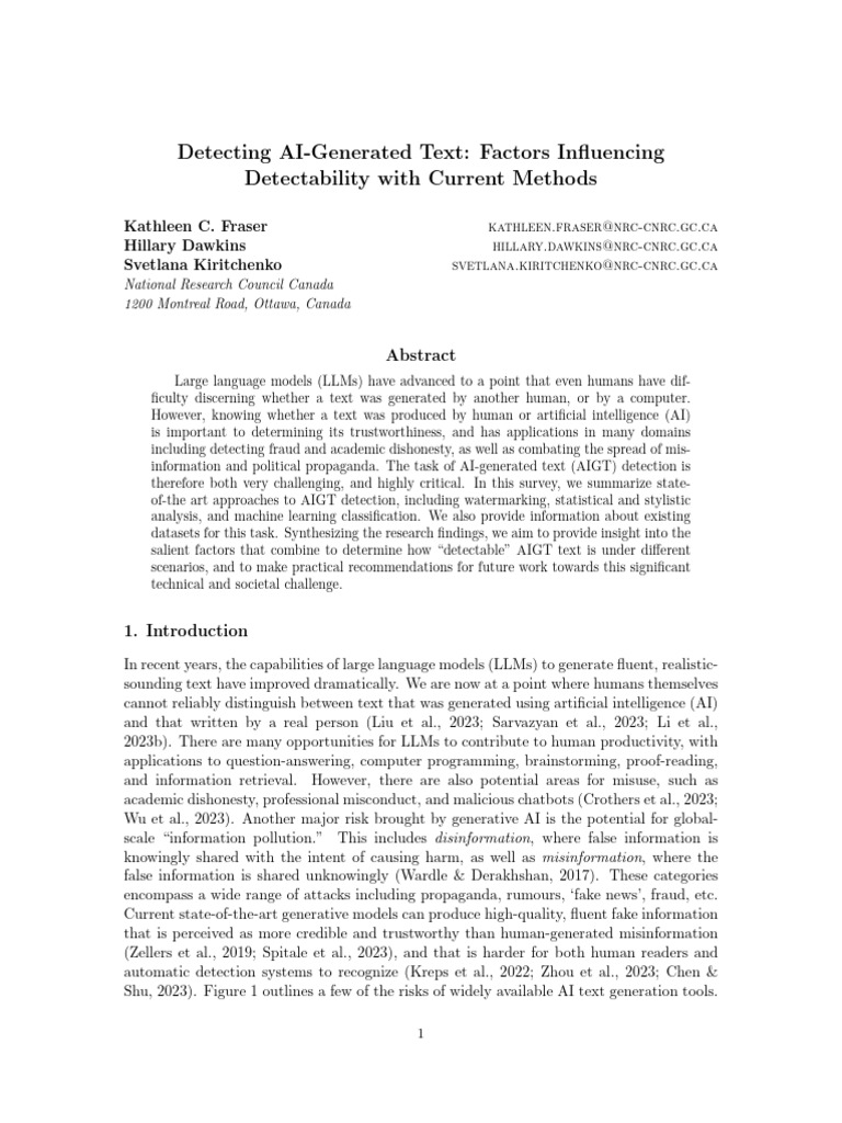Detecting AI Generated Text Factors Influencing | PDF | Receiver Operating Characteristic ...
