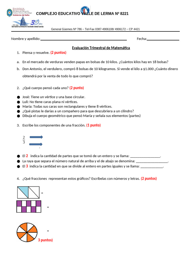 Evaluacion Trimestral 2 Trimestre | PDF | Plantas