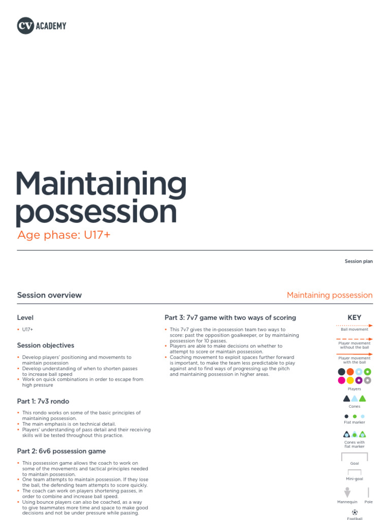 U17 Maintaining Possession | PDF | Sports | Team Sports