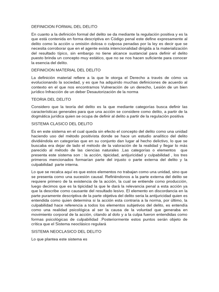 Definicion Formal Del Delito | PDF | Justicia | Crimen y violencia
