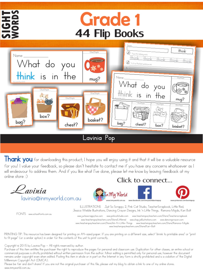 44 Flip Books: Grade 1 | PDF